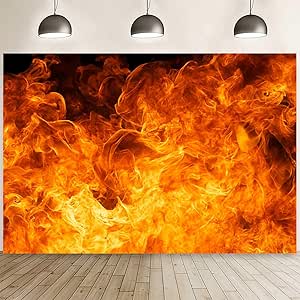 Amazon.com : 9x6ft Raging Fire Backdrop Flames Buring Fire Black ...