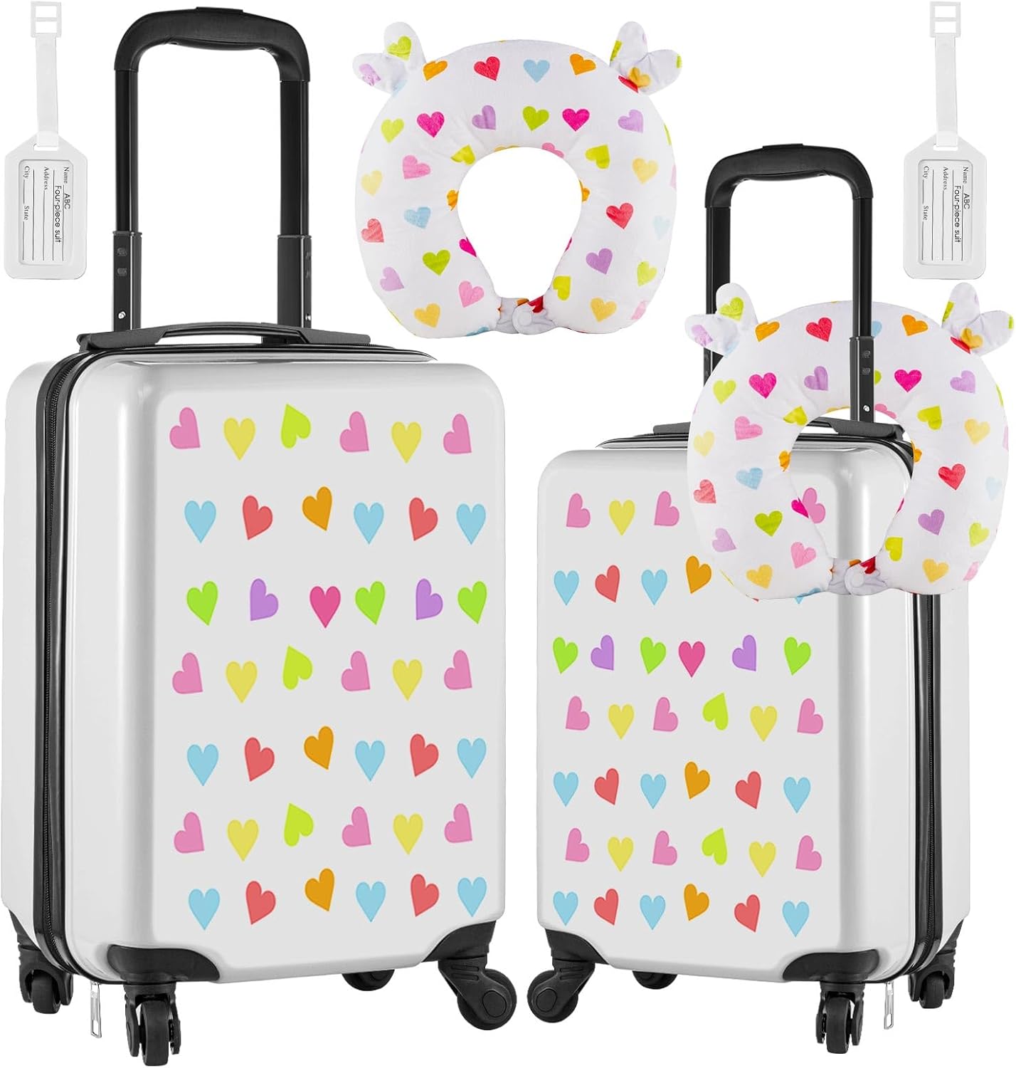 Amazon.com | Sanwuta 6 Pcs Kids Luggage Set Kids Rolling Suitcases for ...