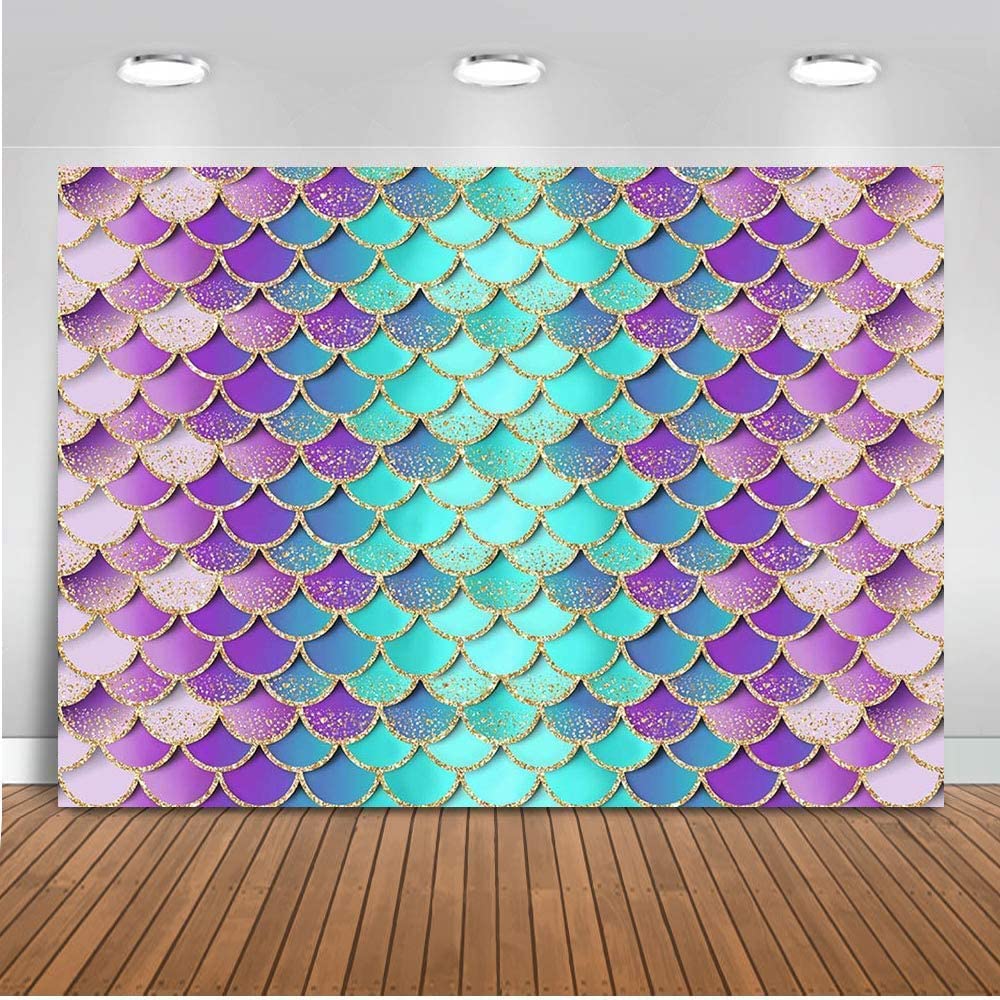 Buy Theme My Party Mermaid Birthday Backdrop Mermaid Backdrops Kids ...