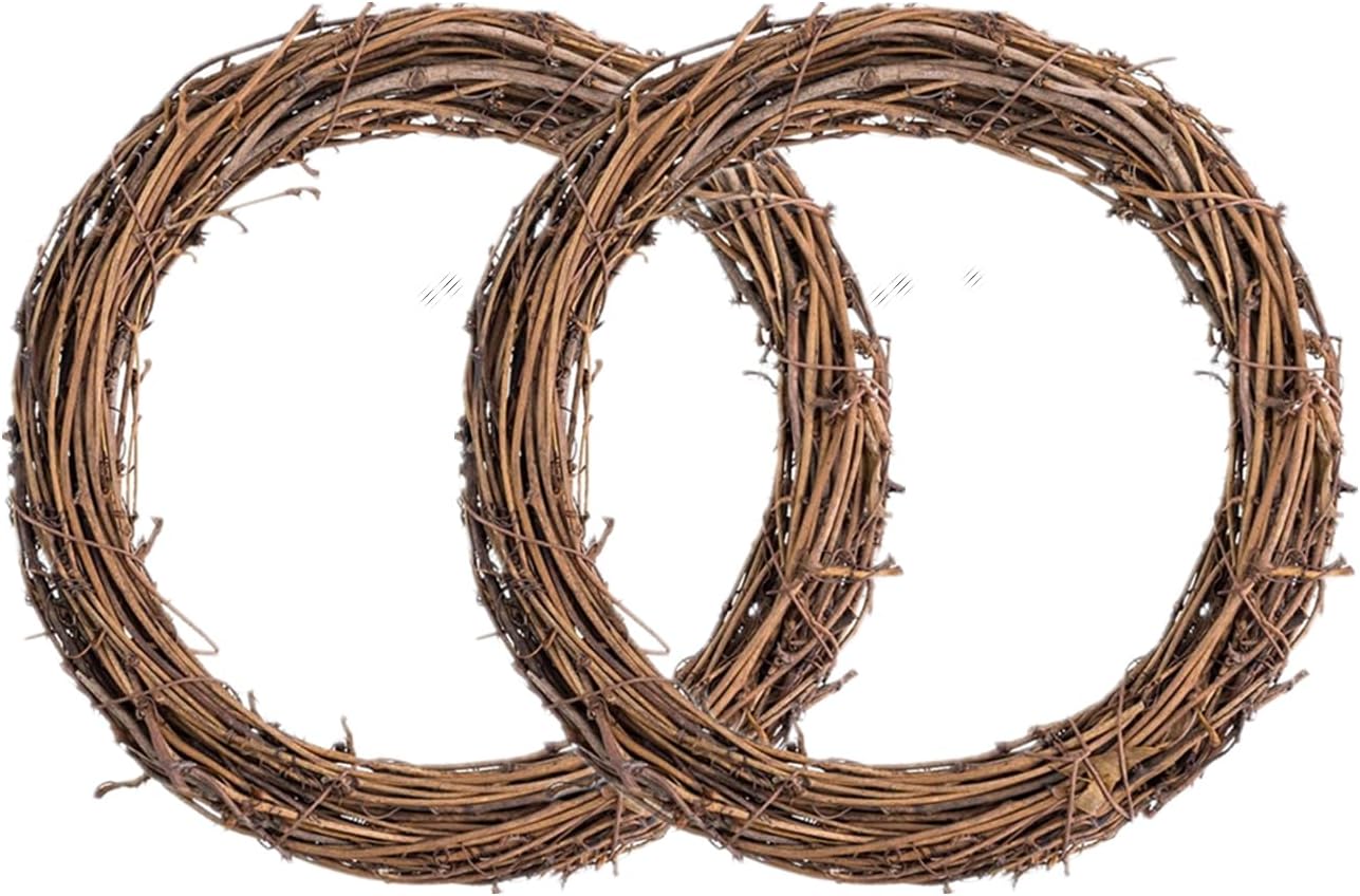 Amazon.com: MALOKI 2Pcs Christmas Grapevine Wreath, 12Inch 16Inch Grape ...