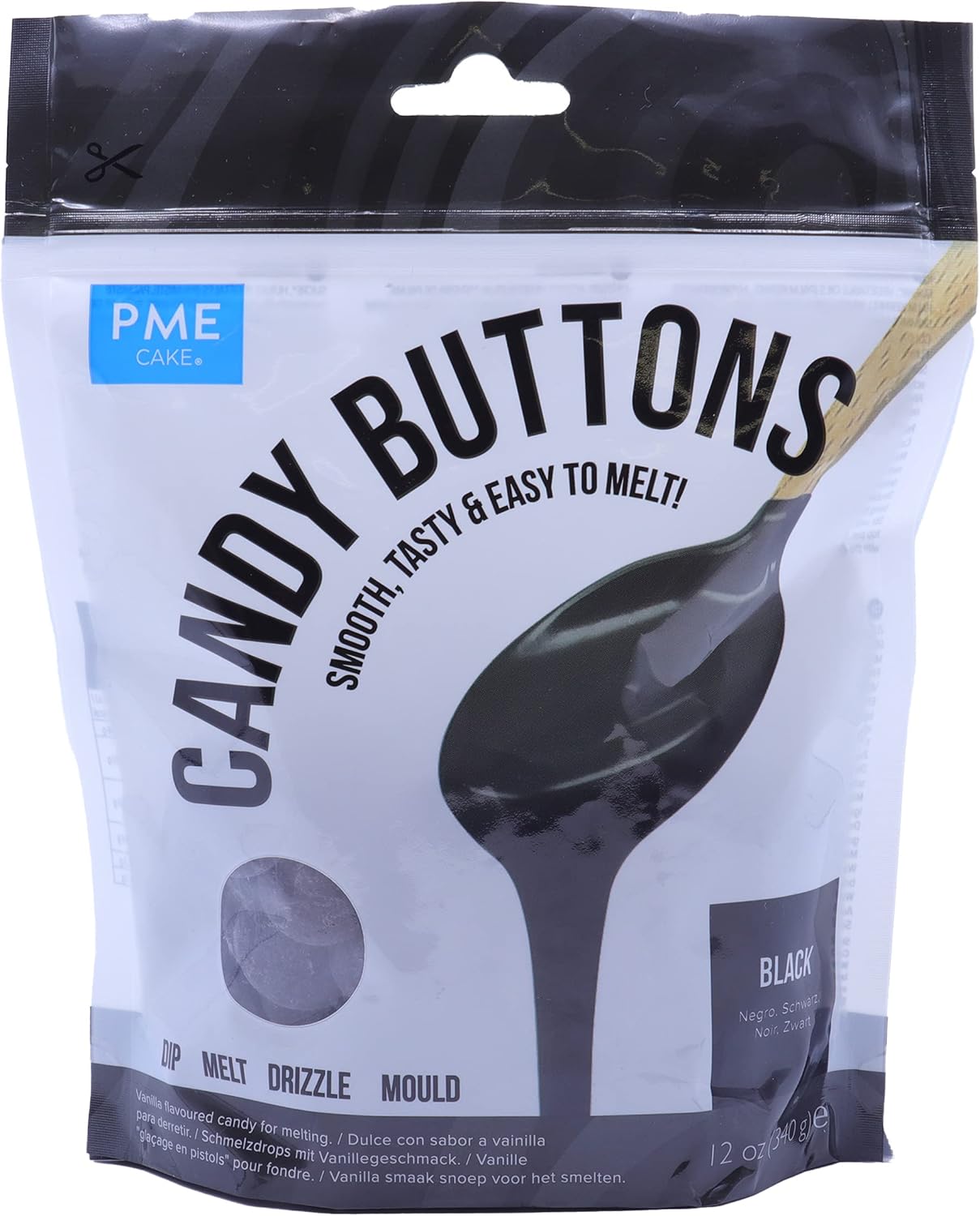 Amazon.com: PME Candy Buttons - Black . 284 grams / 10 Oz. Like Wilton ...