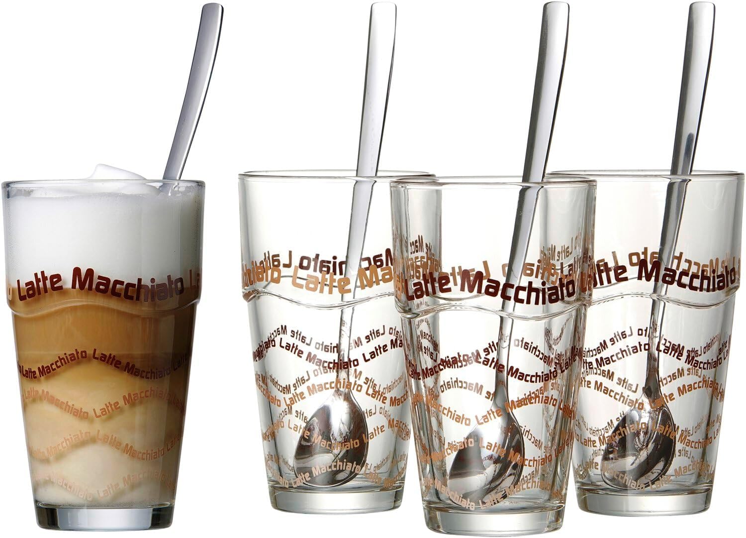 Cosumy 6 Tasses à Latte Macchiato avec Poignée et Cuillères Longues ...