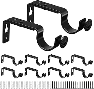 Amazon.com: TOKPLNU Adjustable Curtain Rod Bracket, Heavy Duty Curtain ...
