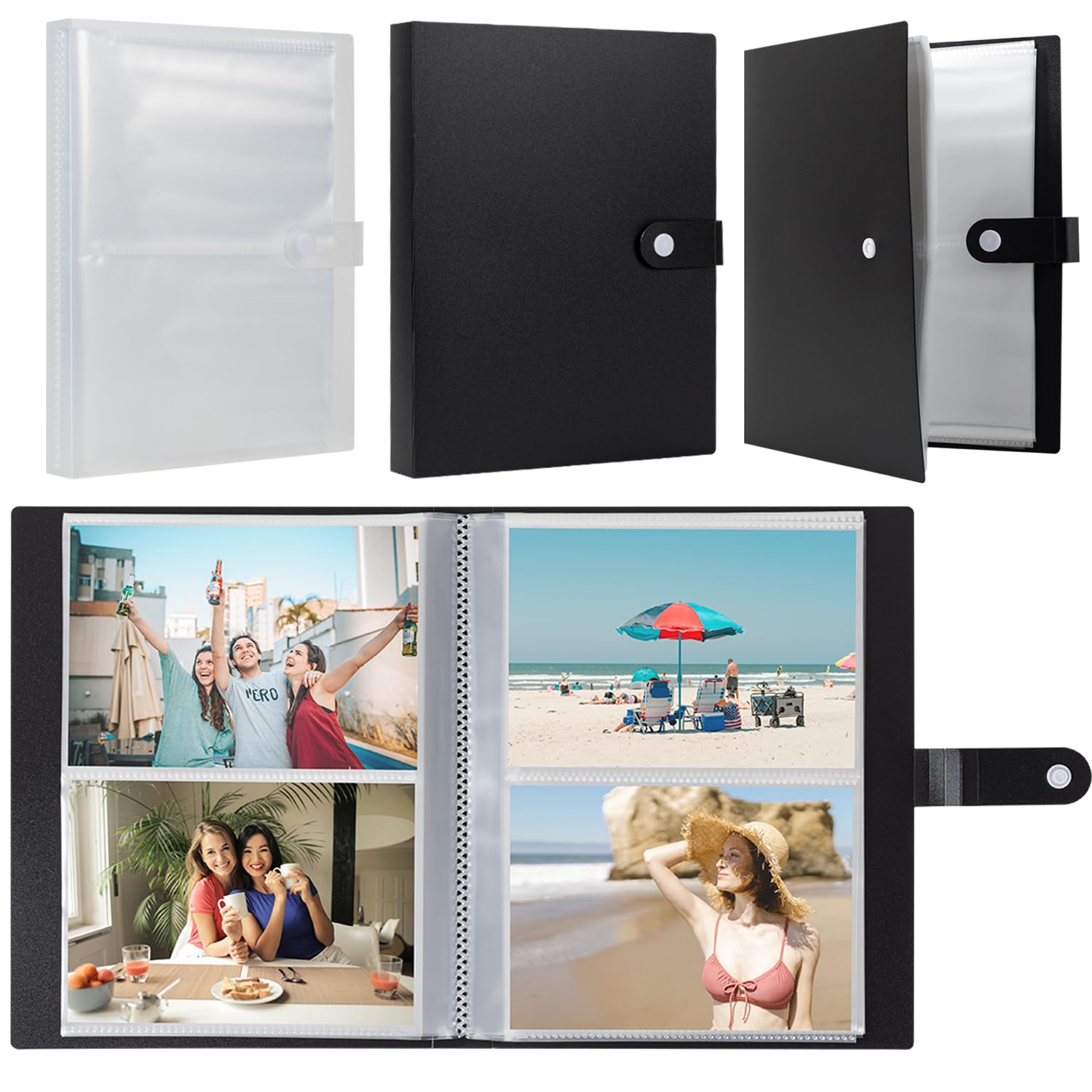 Amazon.com: Family Photo Albums 3x5 Inches, White Black Cover Photo ...
