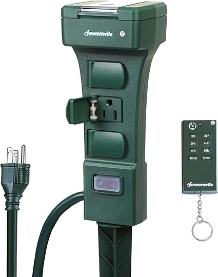 Amazon.com: DEWENWILS Outdoor Power Stake Timer Waterproof, 100FT ...