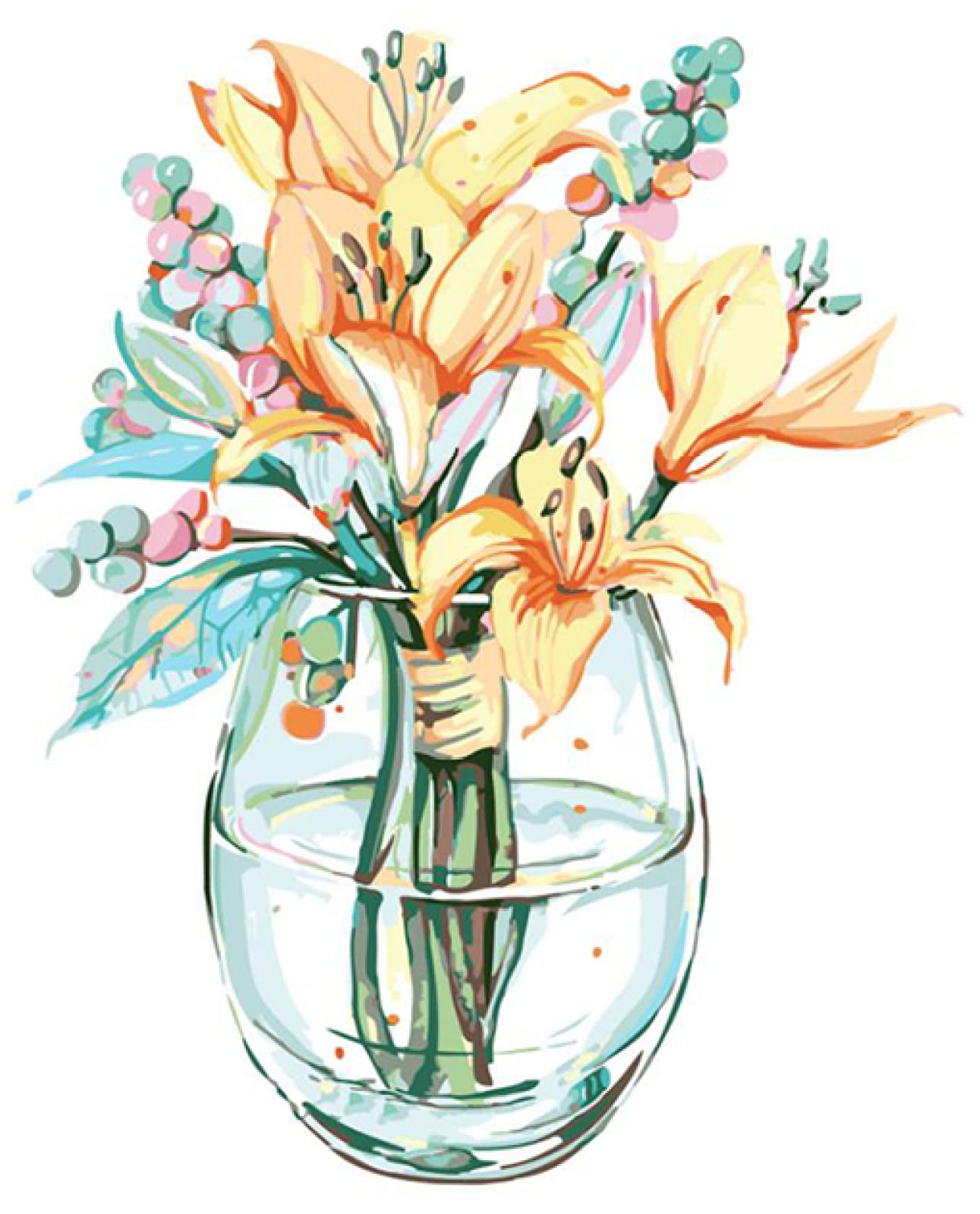 Einfaches Malen Von Blumen In Einer Vase