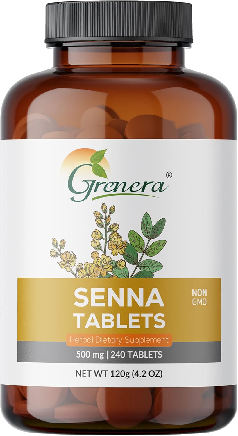 Amazon.com: Grenera Senna Tablets 240 nos, Made with Senna Leaf Powder ...