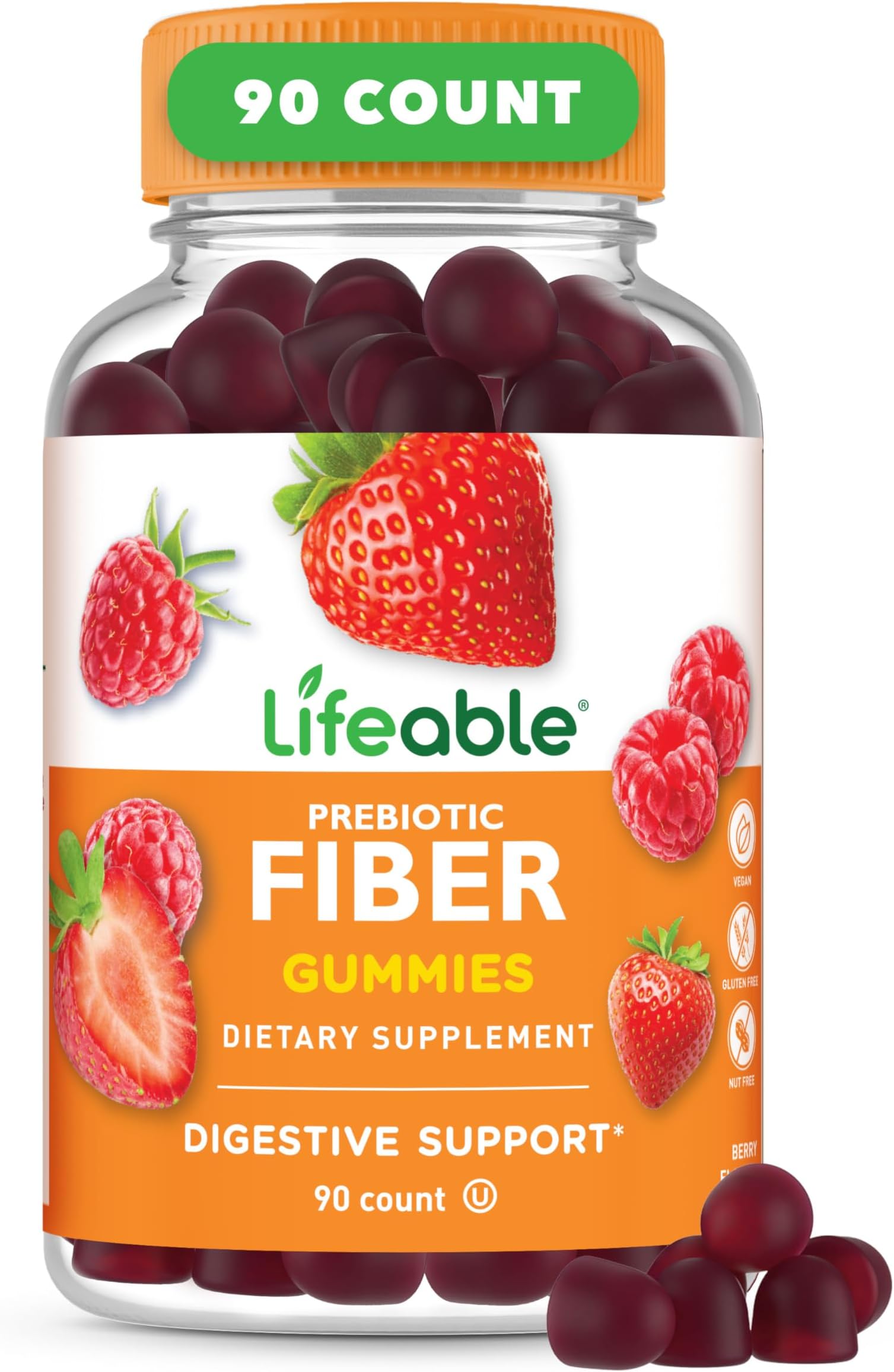 Amazon.com: Lifeable Prebiotic Fiber Gummies for Adults | 5g | Great ...