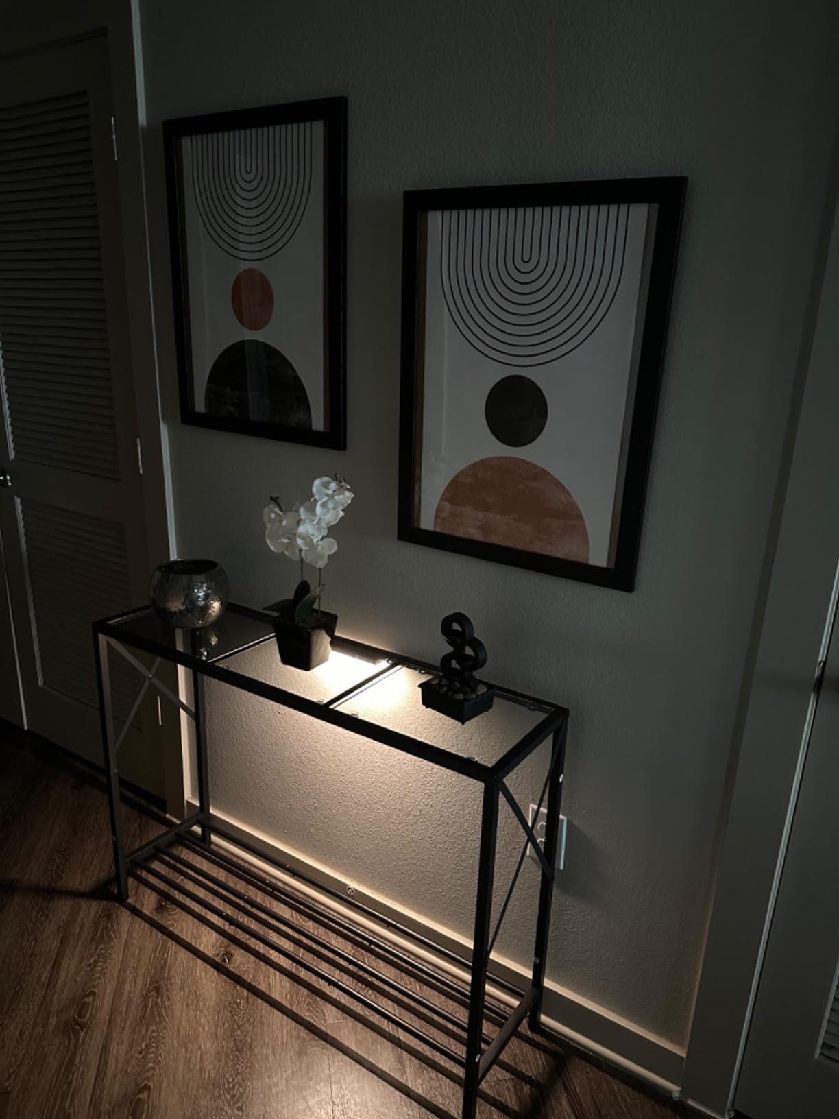 $10/mo - Finance Hoctieon Gold Glass Console Tables for Entryway, 2 ...