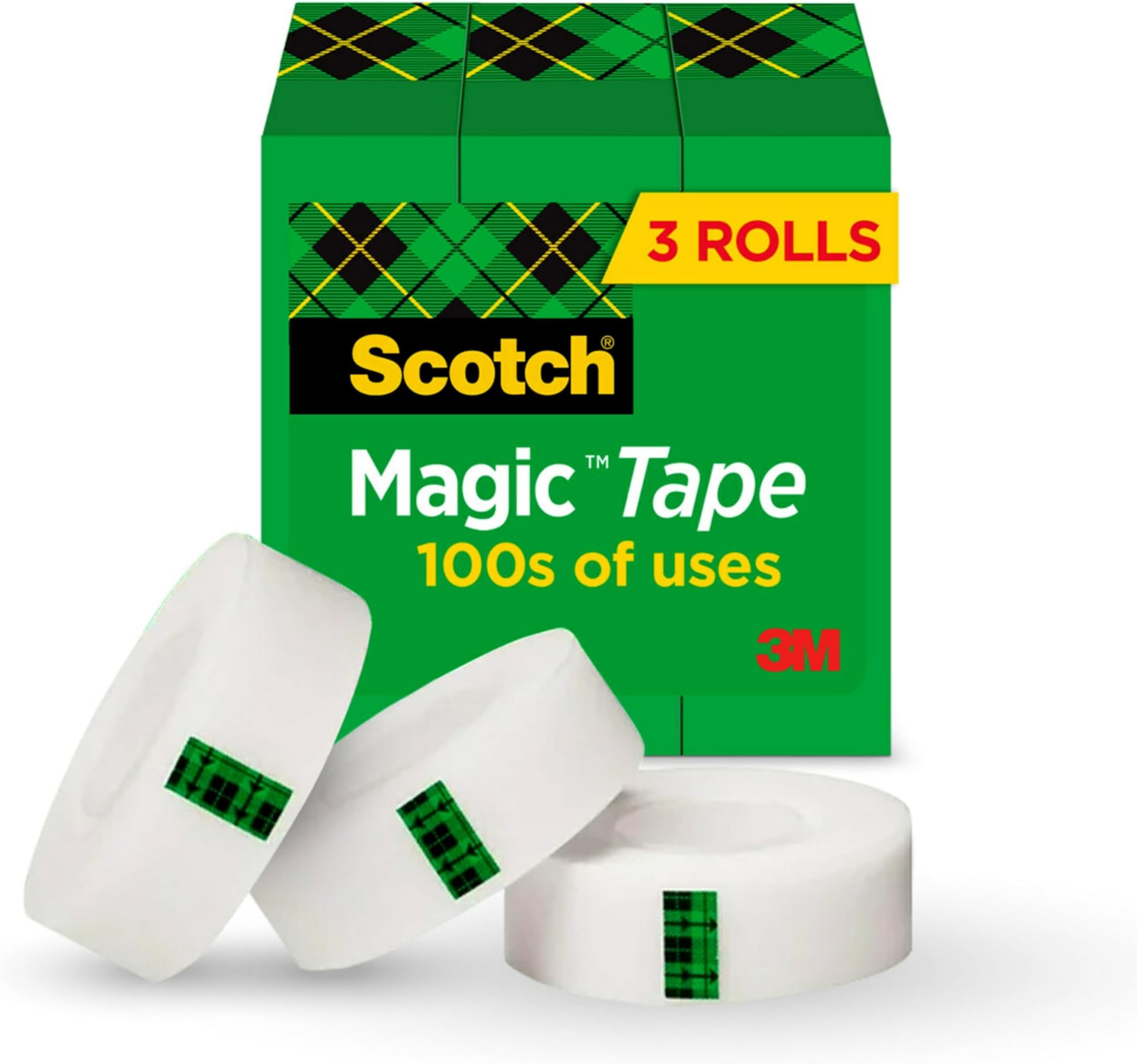 Amazon.com : Scotch Magic Tape, 3 Rolls, Numerous Applications ...