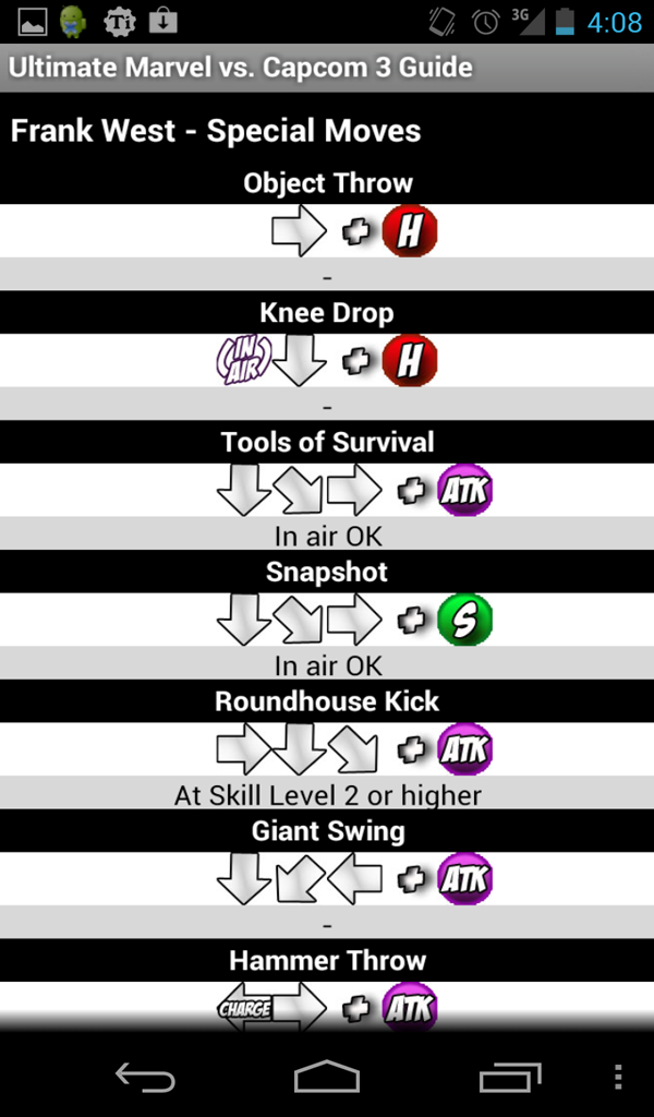 UMvC3 Moves & Frame Data Guide - App on the Amazon Appstore