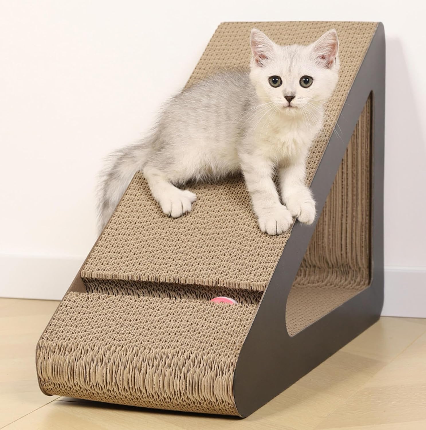 Amazon.com : Premium Cat Scratcher, Wedge Shaped Corrugated Cardboard ...