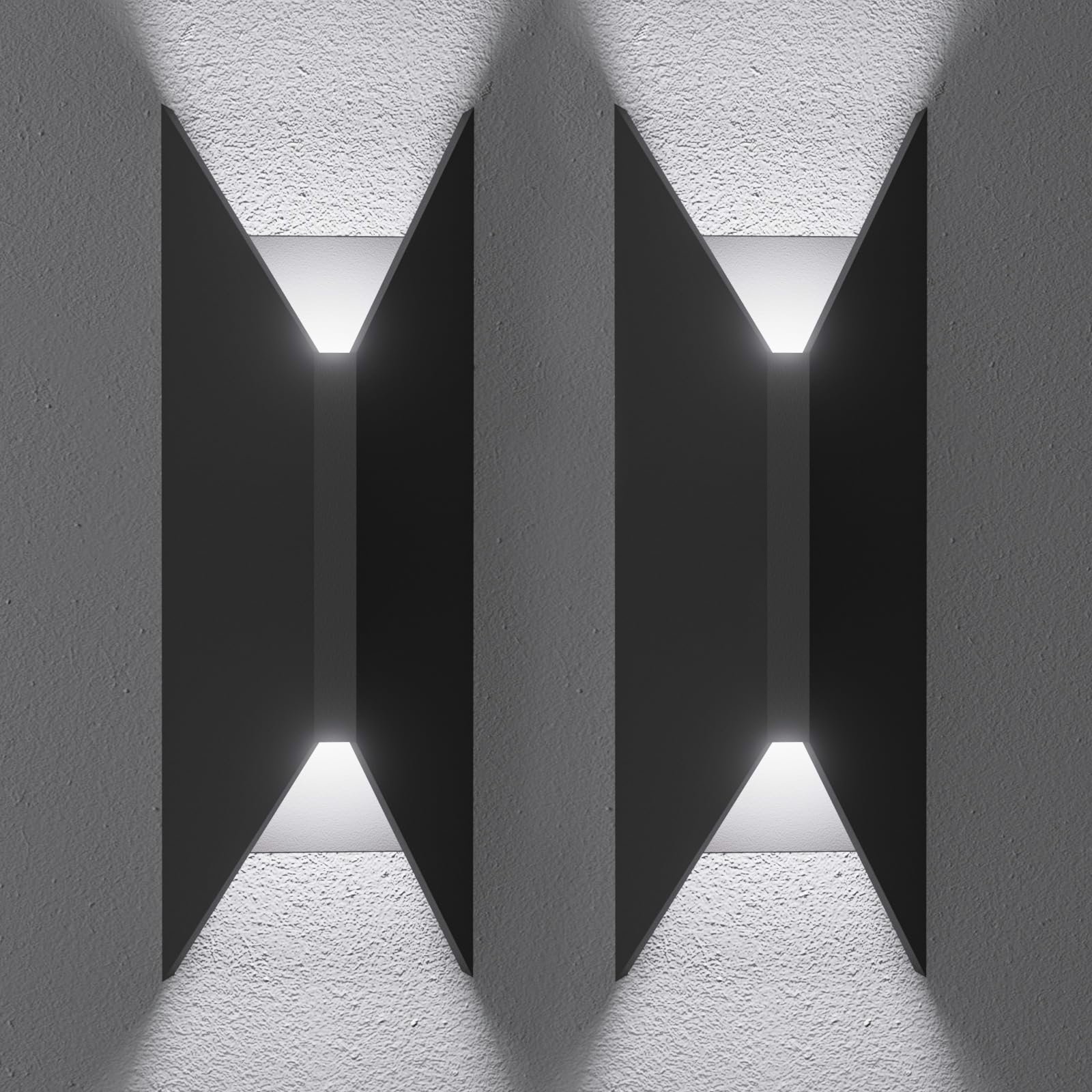 rosykite 5CCT Dimmable LED Outdoor Up Down Wall Lights,14 Inch Exterior Wall Sconce Fixtures ...