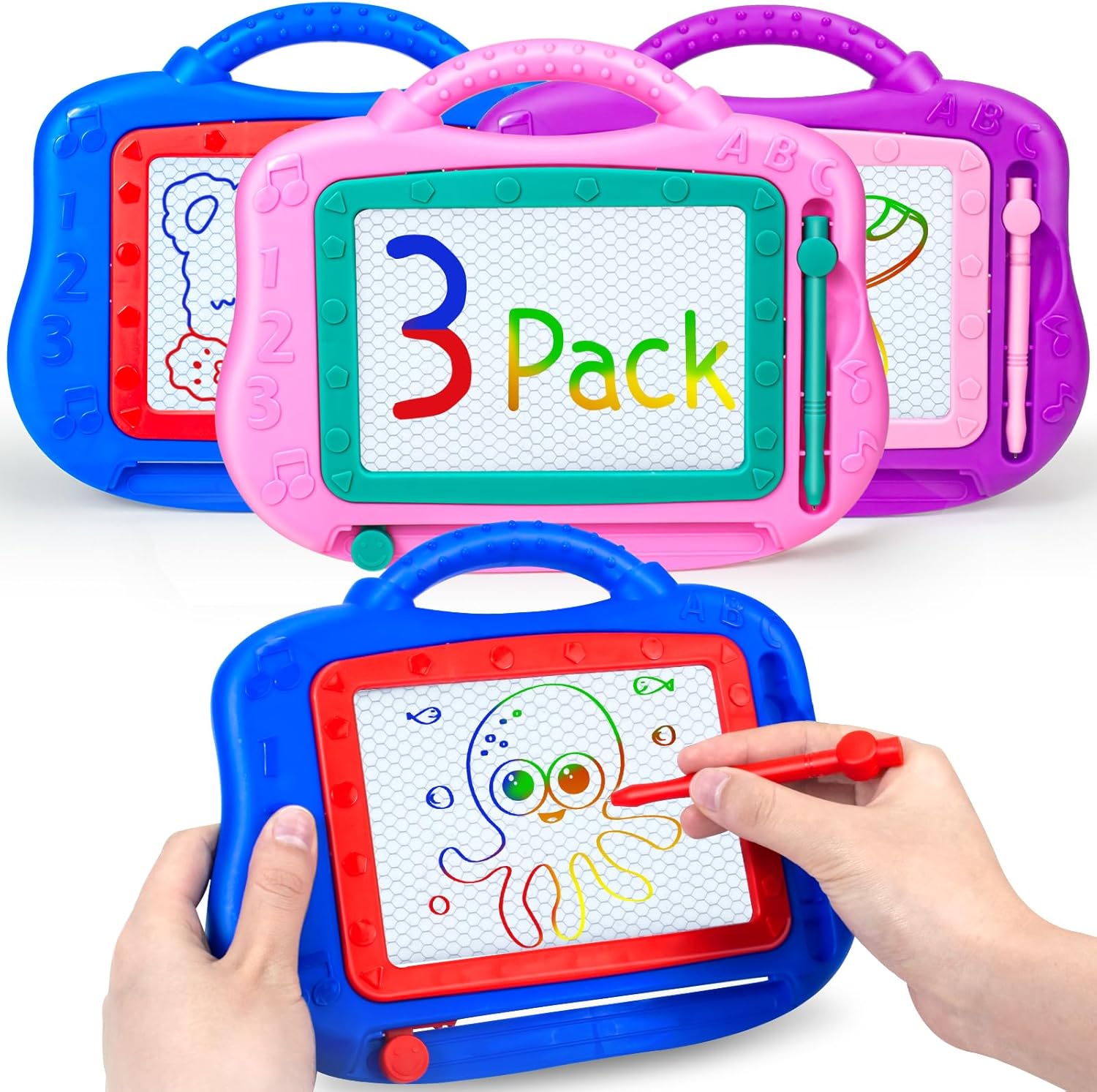 Amazon.com: Mini Magnetic Drawing Board for Kids,3 Pack Erasable Doodle Sketch and Writing Pad ...