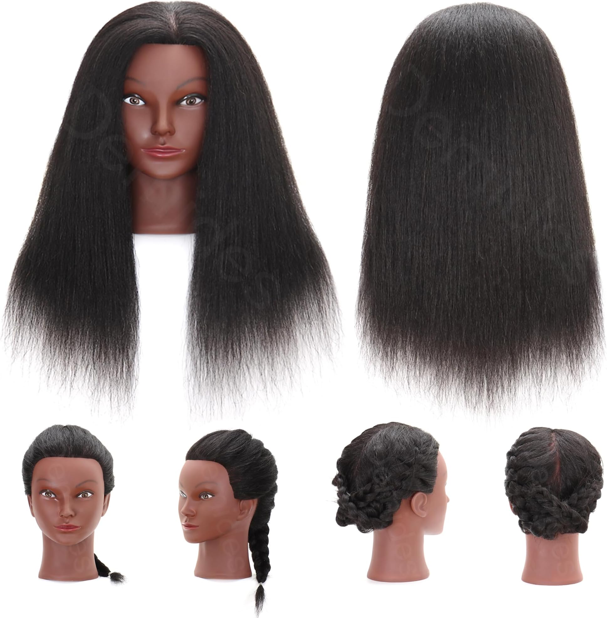 Amazon.com : Demides Mannequin Head Human Hair 16", Braiding Doll ...
