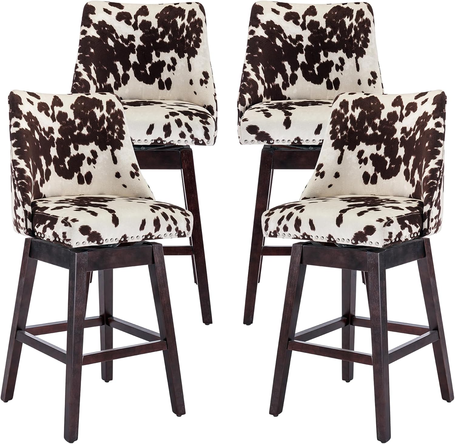 Amazon.com: Janoray Counter Height Bar Stools Set of 4 Swivel Velvet ...