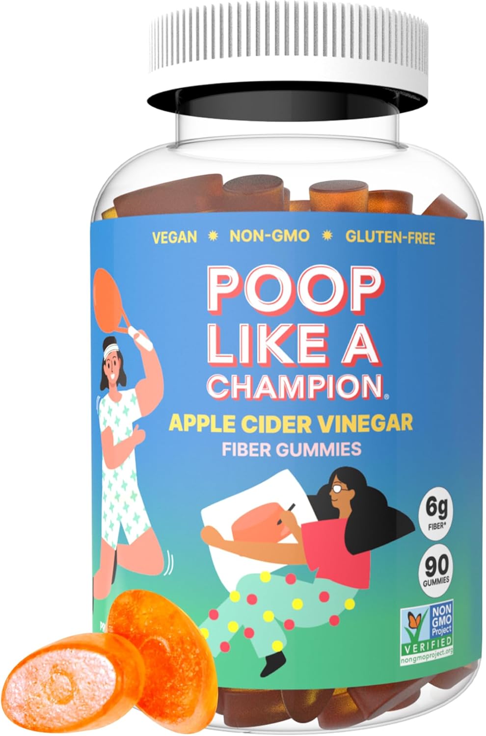 Amazon.com: Poop Like a Champion Apple Cider Vinegar Fiber Gummies for ...