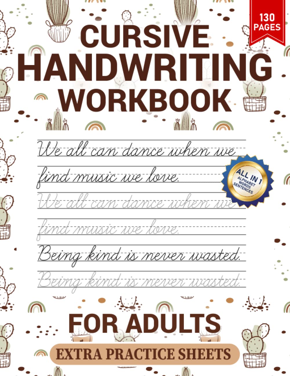 Amazon.com: Cursive Handwriting Workbook For Adults: Learn To Write In ...