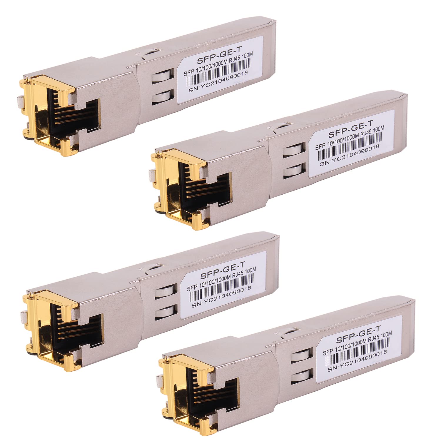 4PCS 1000BASE-T Gigabit SFP to RJ45 Copper Ethernet Modular Transceiver ...