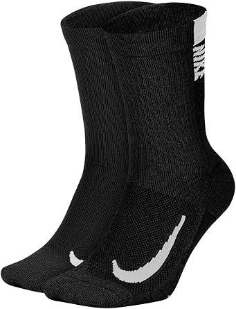 Amazon.com: Nike Men's Multiplier Crew Running Socks 2 Pack, Black, M ...