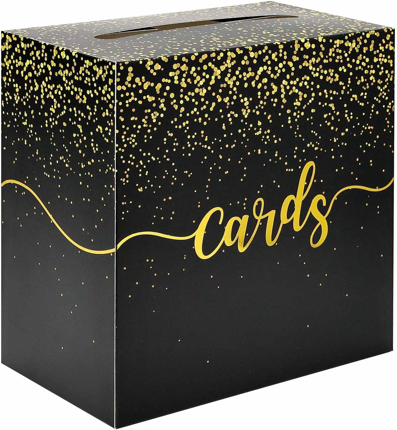 Amazon.com: FALIZIFU Black Card Box for Party Gold Foil Gift Card Box ...