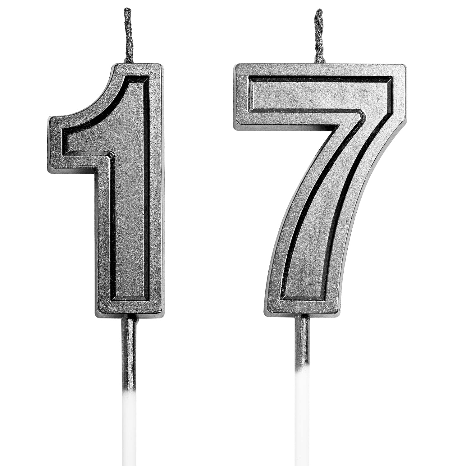Amazon.com: 17th & 71st Birthday Candles Number 17 71 Cake Topper Happy ...