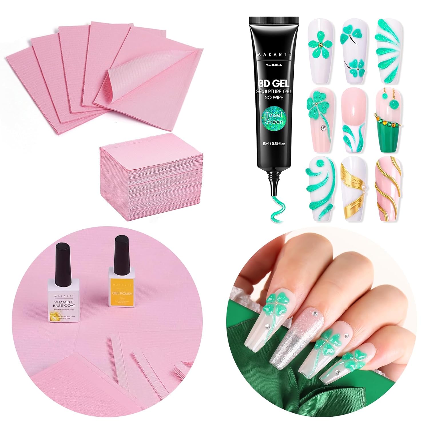 Amazon.com: Makartt Disposable Nail Mats: 50Pcs Pink Fordable Nail ...