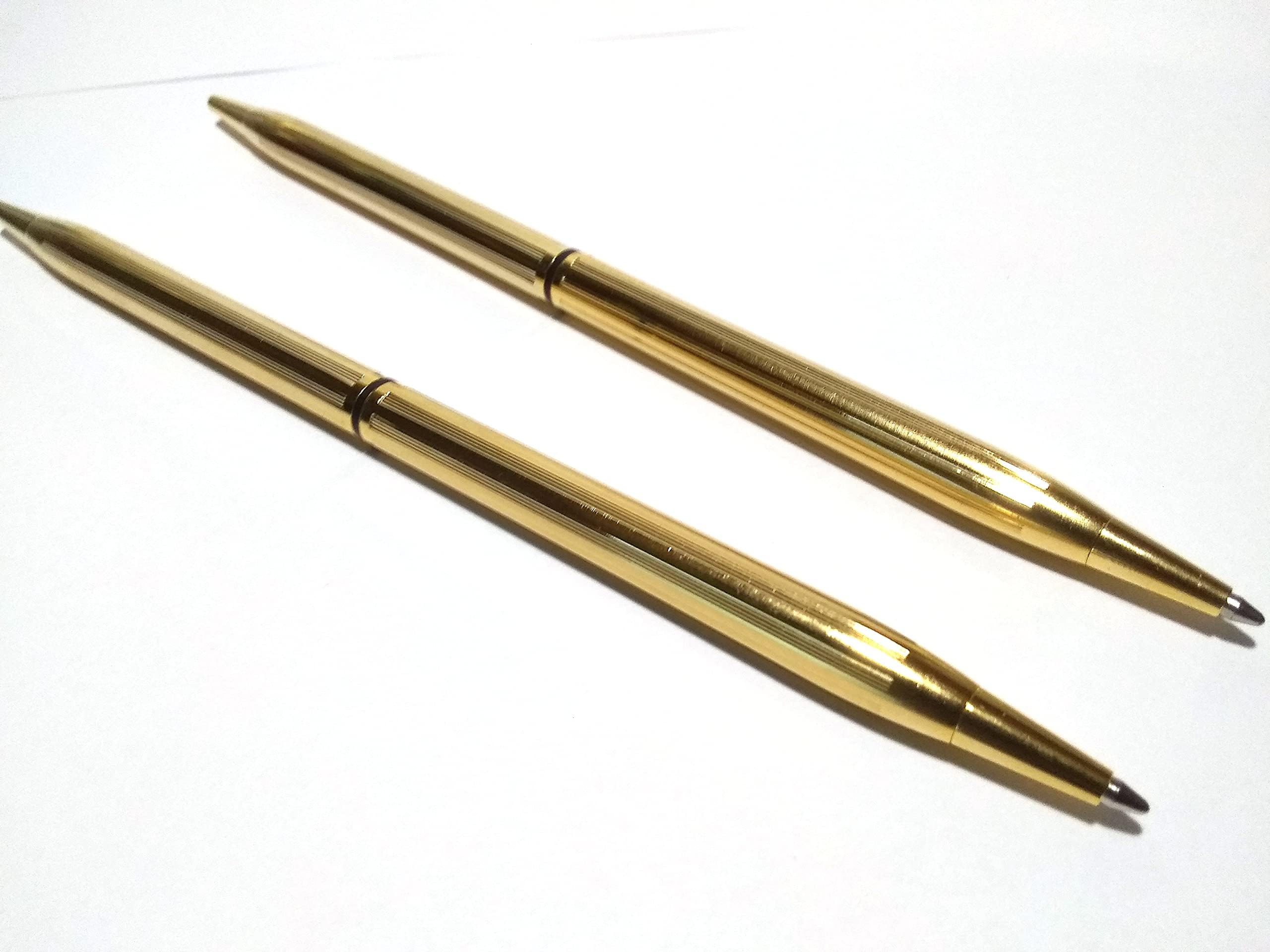 Amazon.com : 2 Desk Set Replacement Pens, Executive Slimline, Brass ...