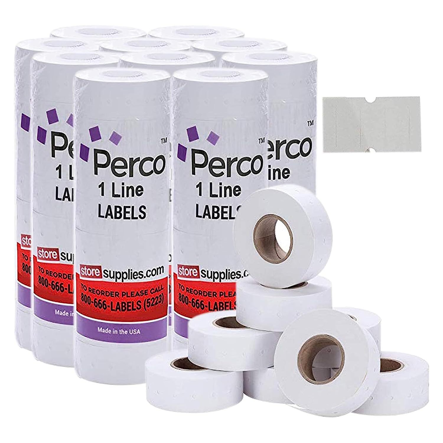 Amazon.com : Perco 1 Line Freezer Adhesive White Labels - 10 Sleeve ...