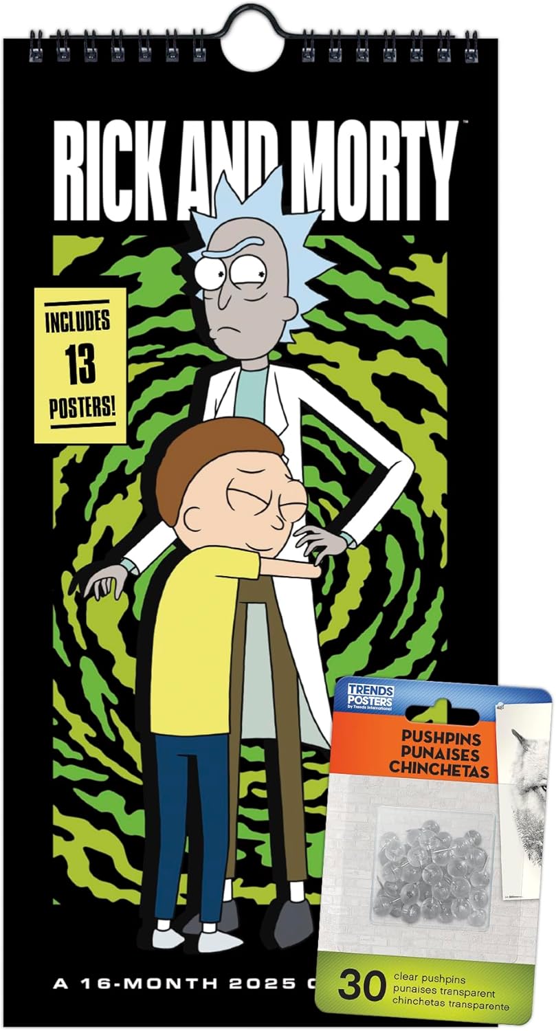 Amazon.com: 2025 Rick and Morty Mini Poster Calendar & Push Pins ...
