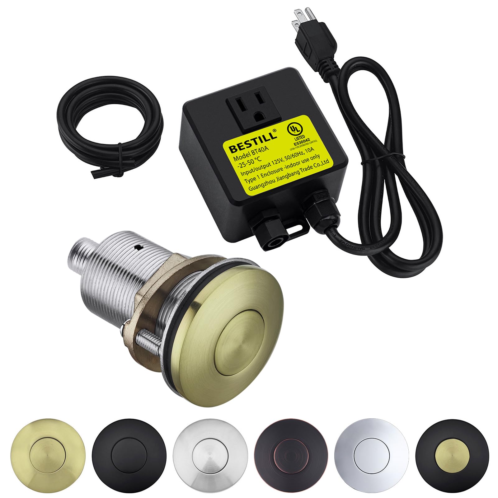 Snapklik.com : Garbage Disposal Air Switch Kit, Brushed Gold Stainless ...