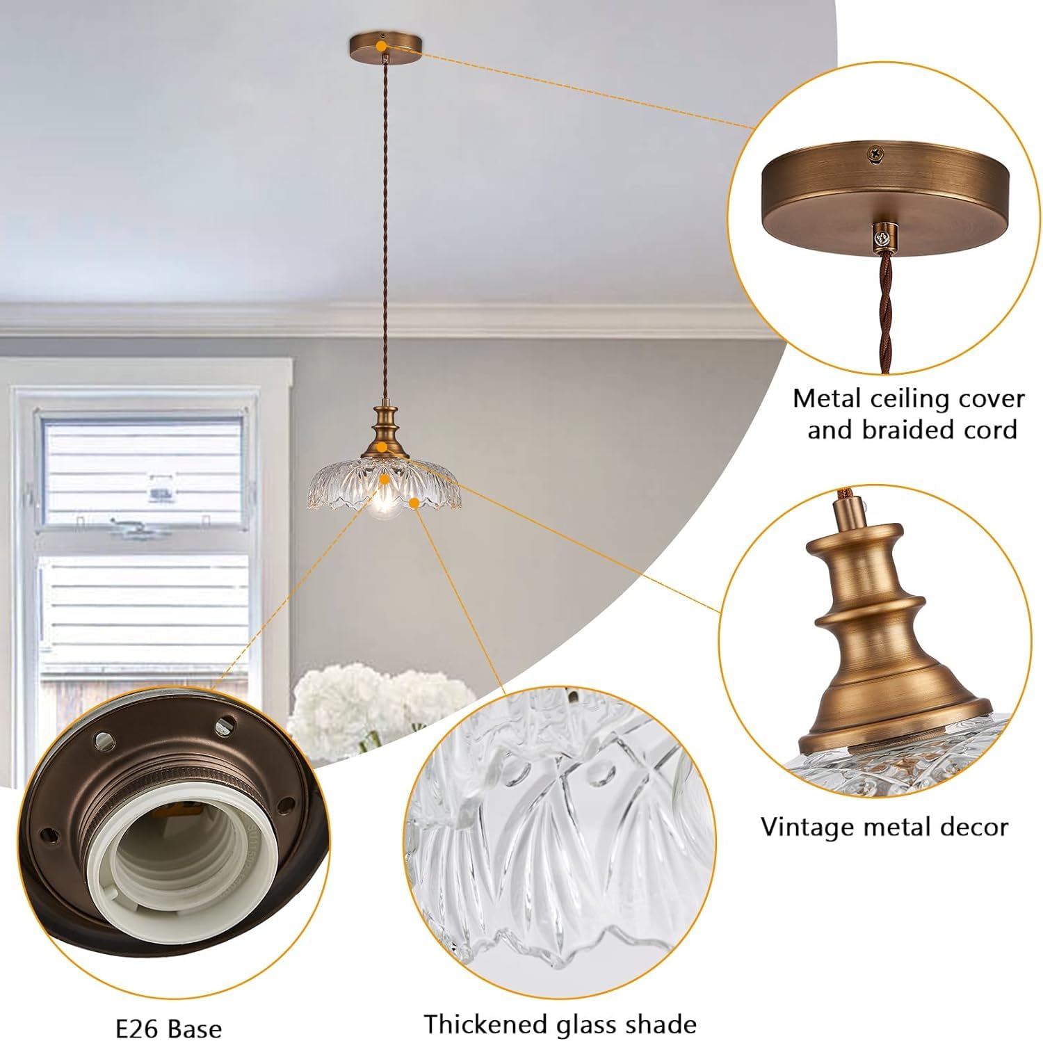 lagom Bohemia Tassel Pendant Light,3 Lights Fringe Chandelier Ceiling ...