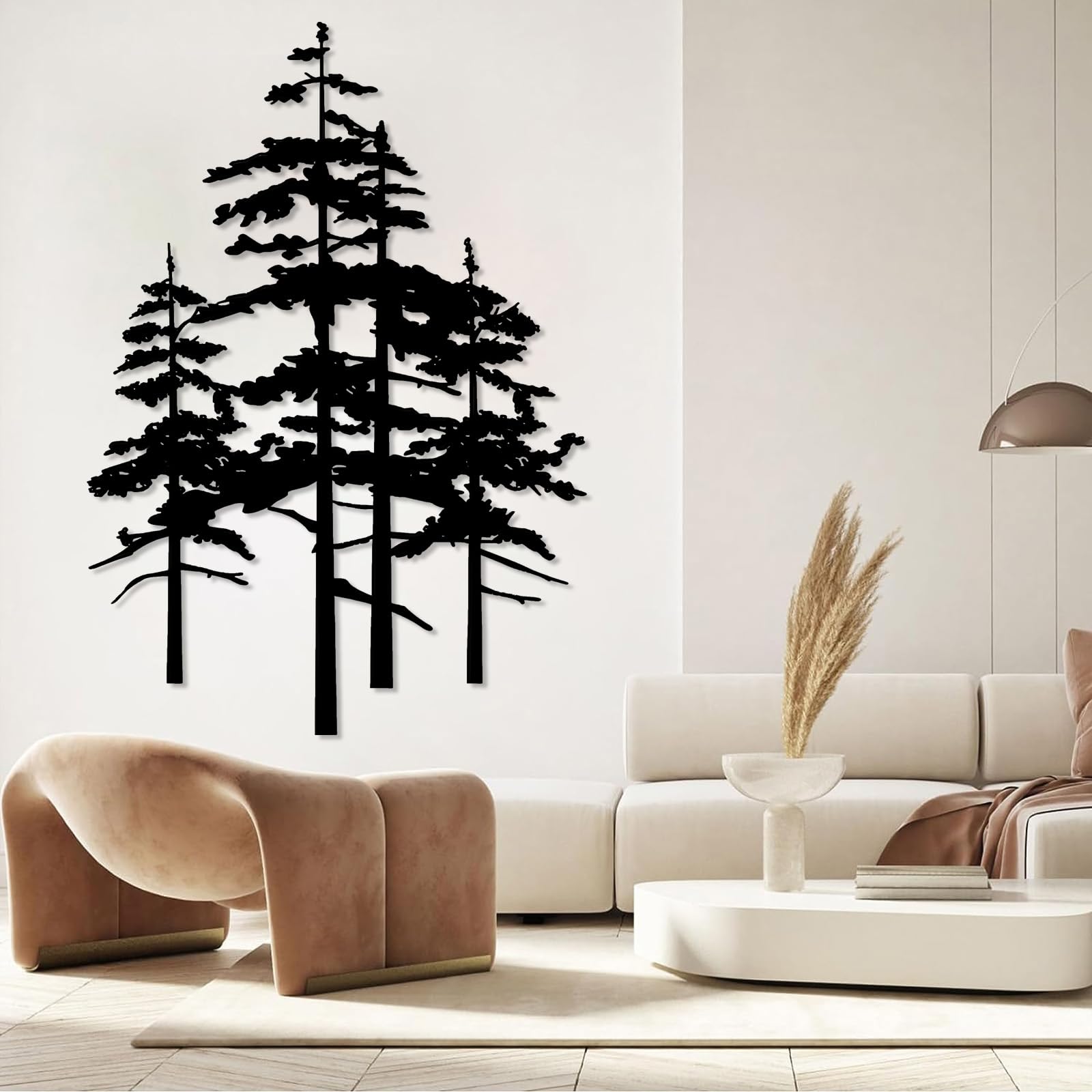 Amazon.com: Pine Tree Metal Wall Art, Wispy Pine Tree Metal Wall Decor ...