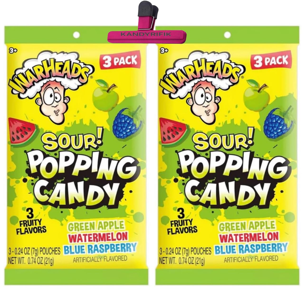 Amazon.com : POPPING CADY (2 PACK-(Watrmln,Bl Rasp,Grn Apple ...