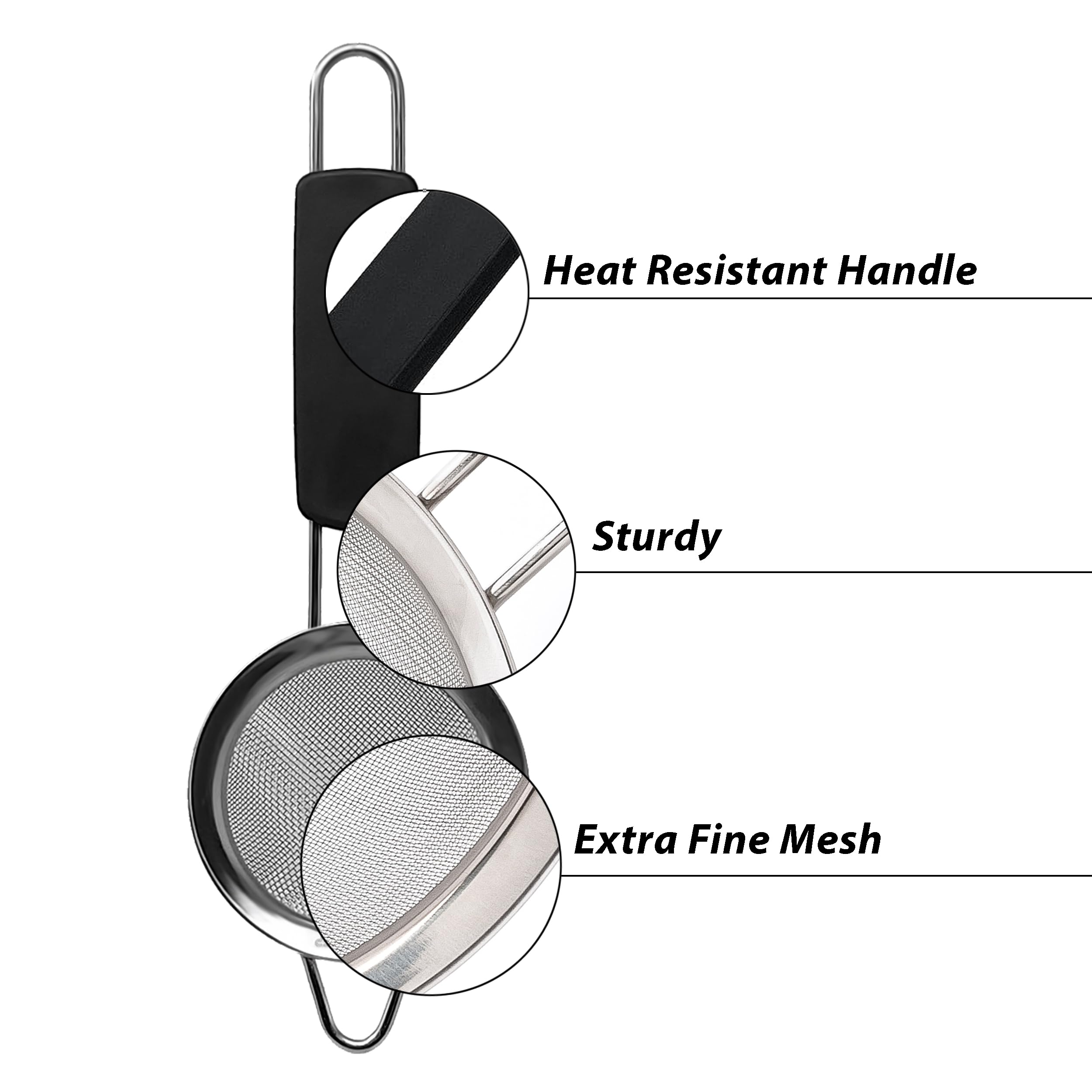 Snapklik.com : Makerstep 3.4 Inch Small Mesh Strainer, Stainless Steel ...