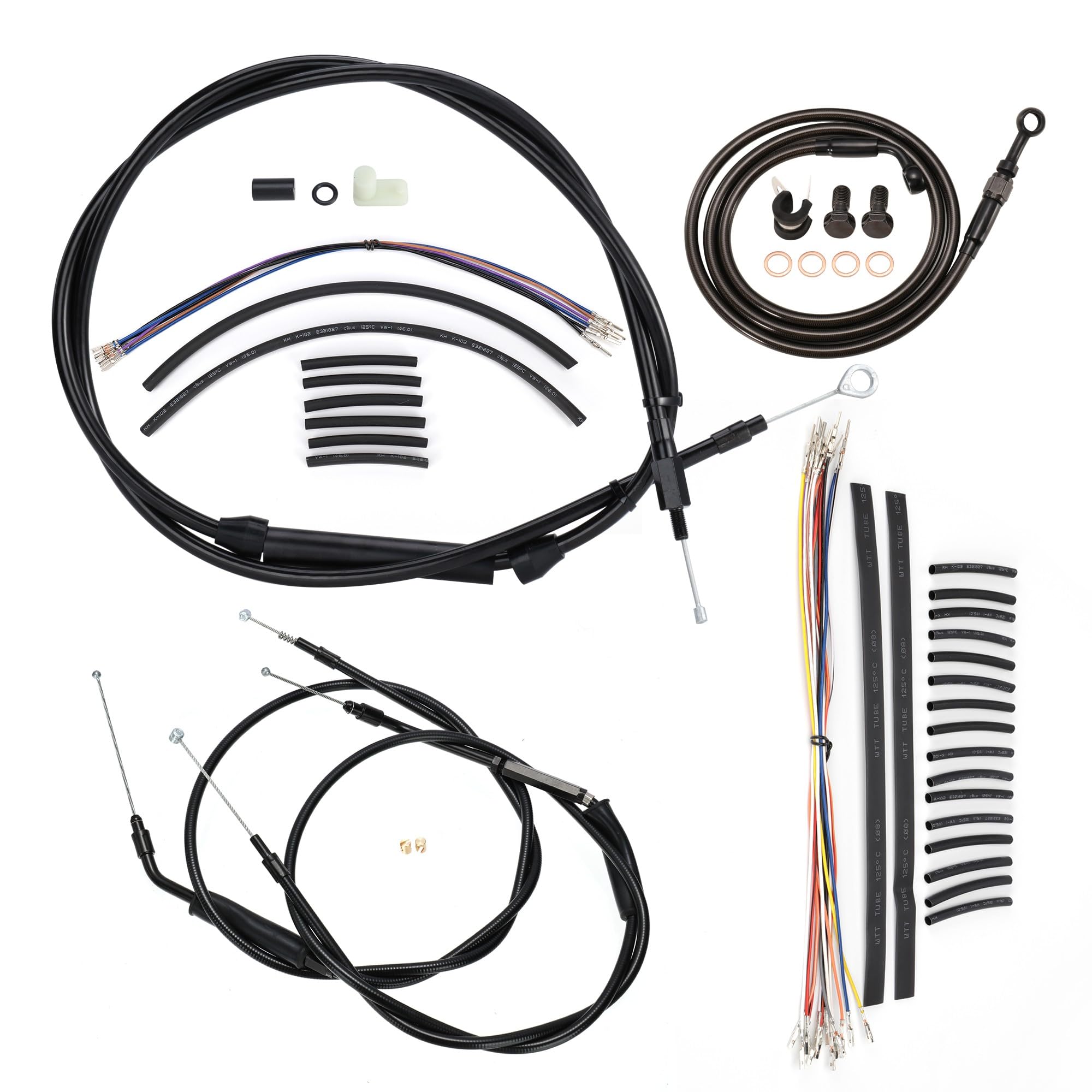 Amazon.com: Tigersgate 12" Dyna/Softail Handlebar Extended Cables Kit ...