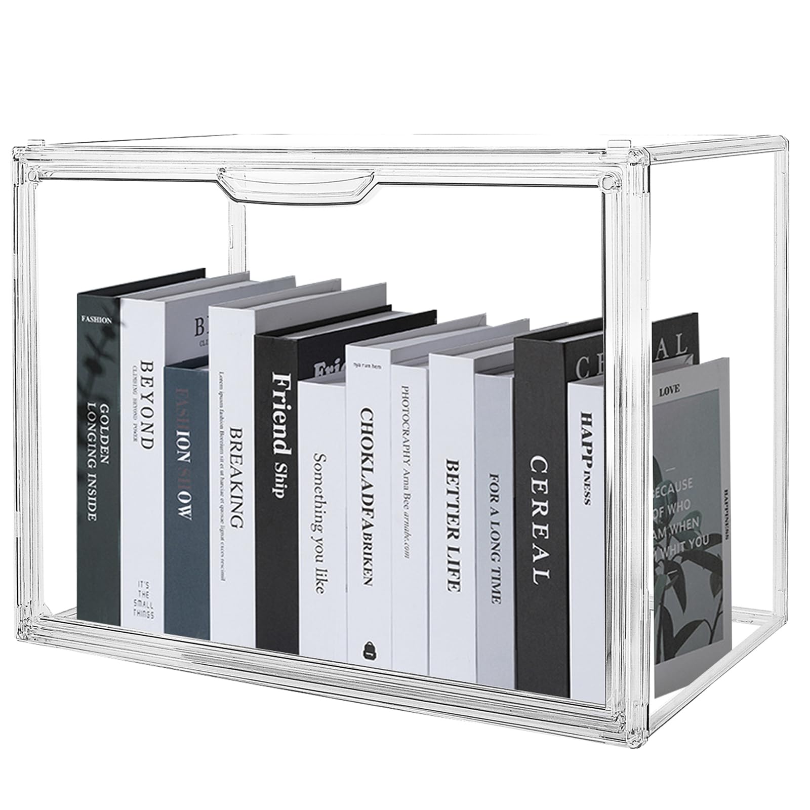 Amazon.com: Cutora Clear Book Storage Organizer Stackable Acrylic Book ...