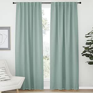 NICETOWN Cortinas blackout painéis cortinas de janela - (cor verde de ...