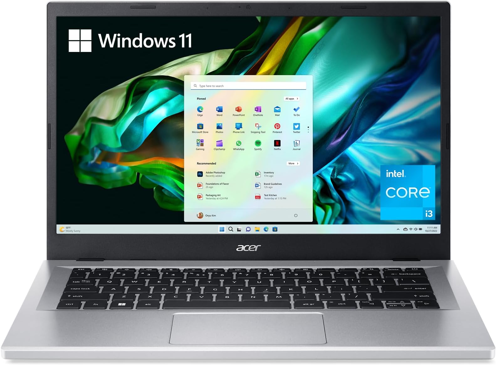 Amazon.com: acer Aspire 3 A315 59 53ER Laptop | 15.6"" Full HD Display ...
