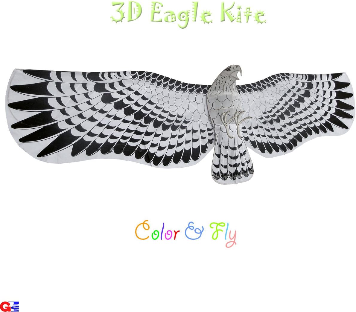Amazon.com: G’z Kid's Coloring Kites - 3D Eagle Kite Bamboo Sticks ...