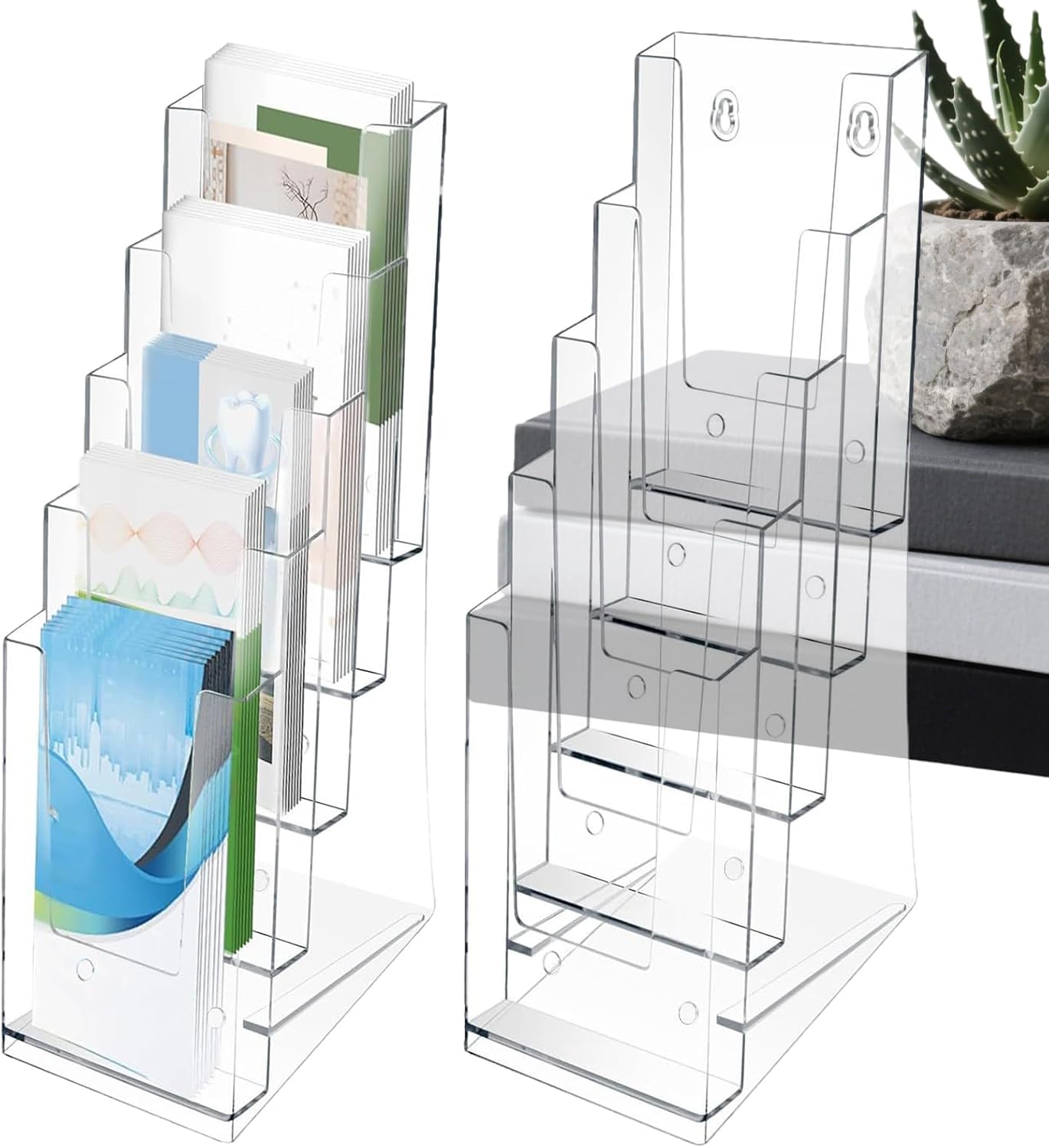 Amazon.com: Acrylic Brochure Holder - Clear Display Stand, 2 Pieces ...