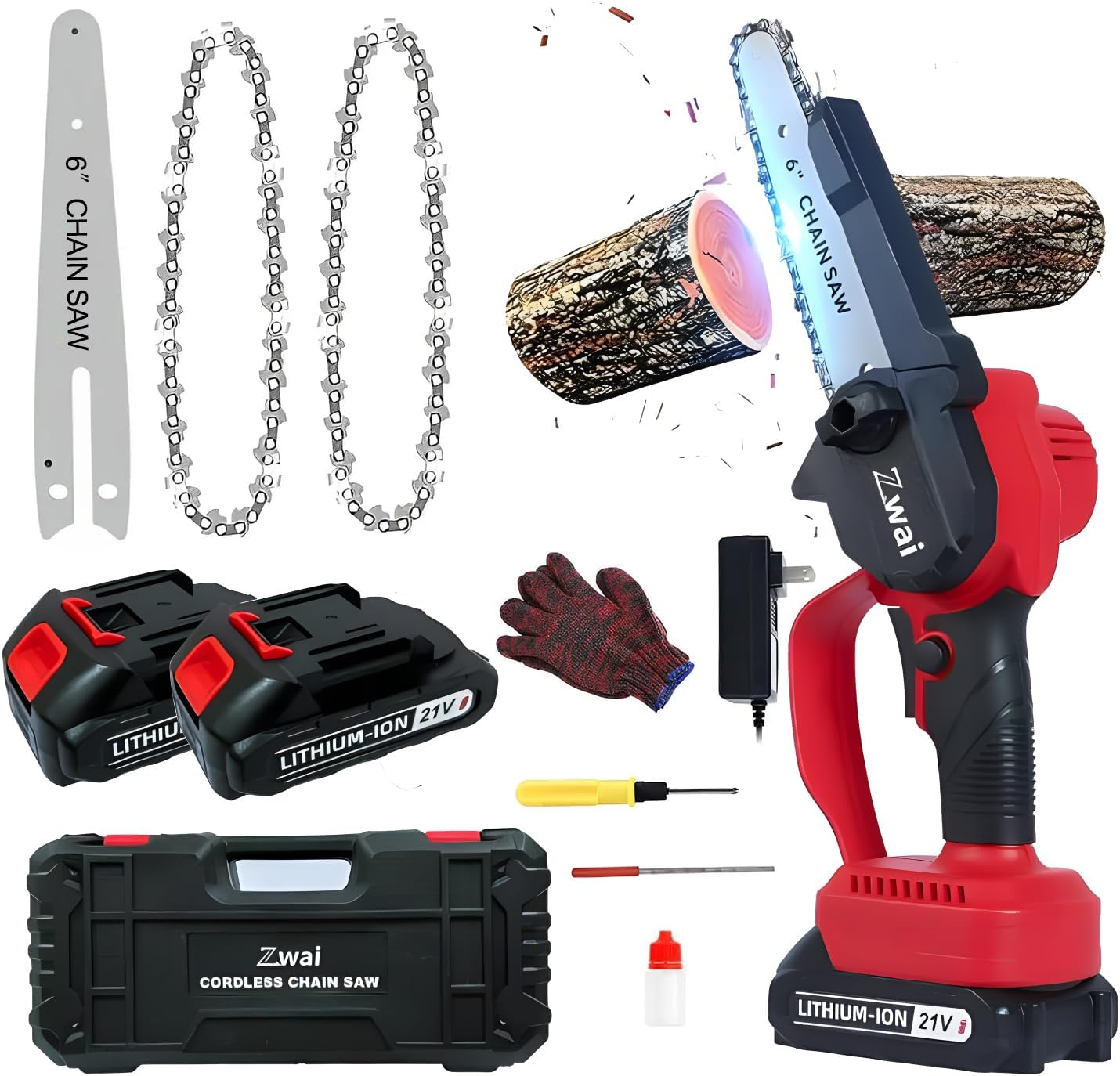 Amazon.com : Mini Chainsaw Portable Electric Chainsaw Cordless,6-Inch ...