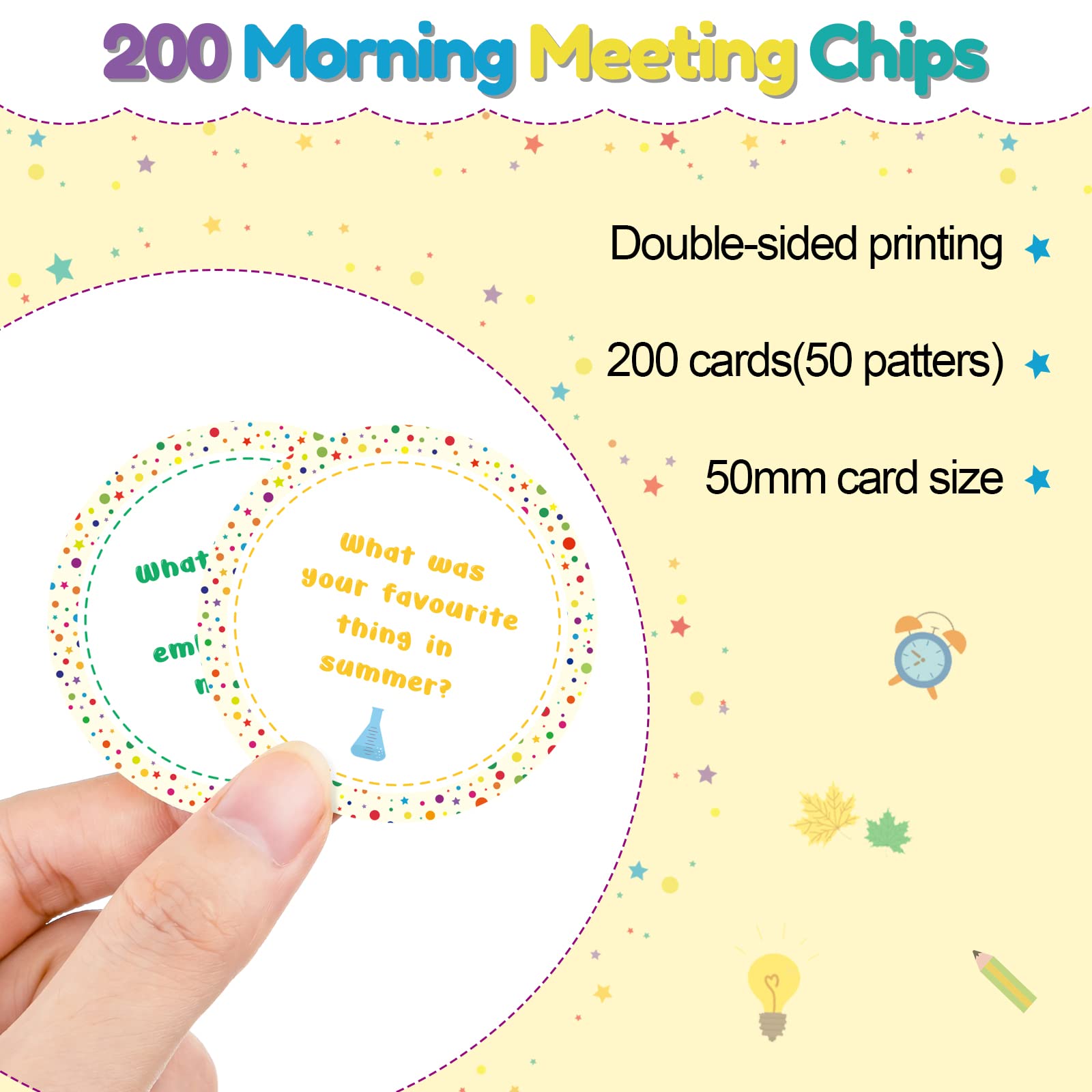Snapklik.com : 200 Pcs Morning Meeting Chips For Students, 50 Styles ...