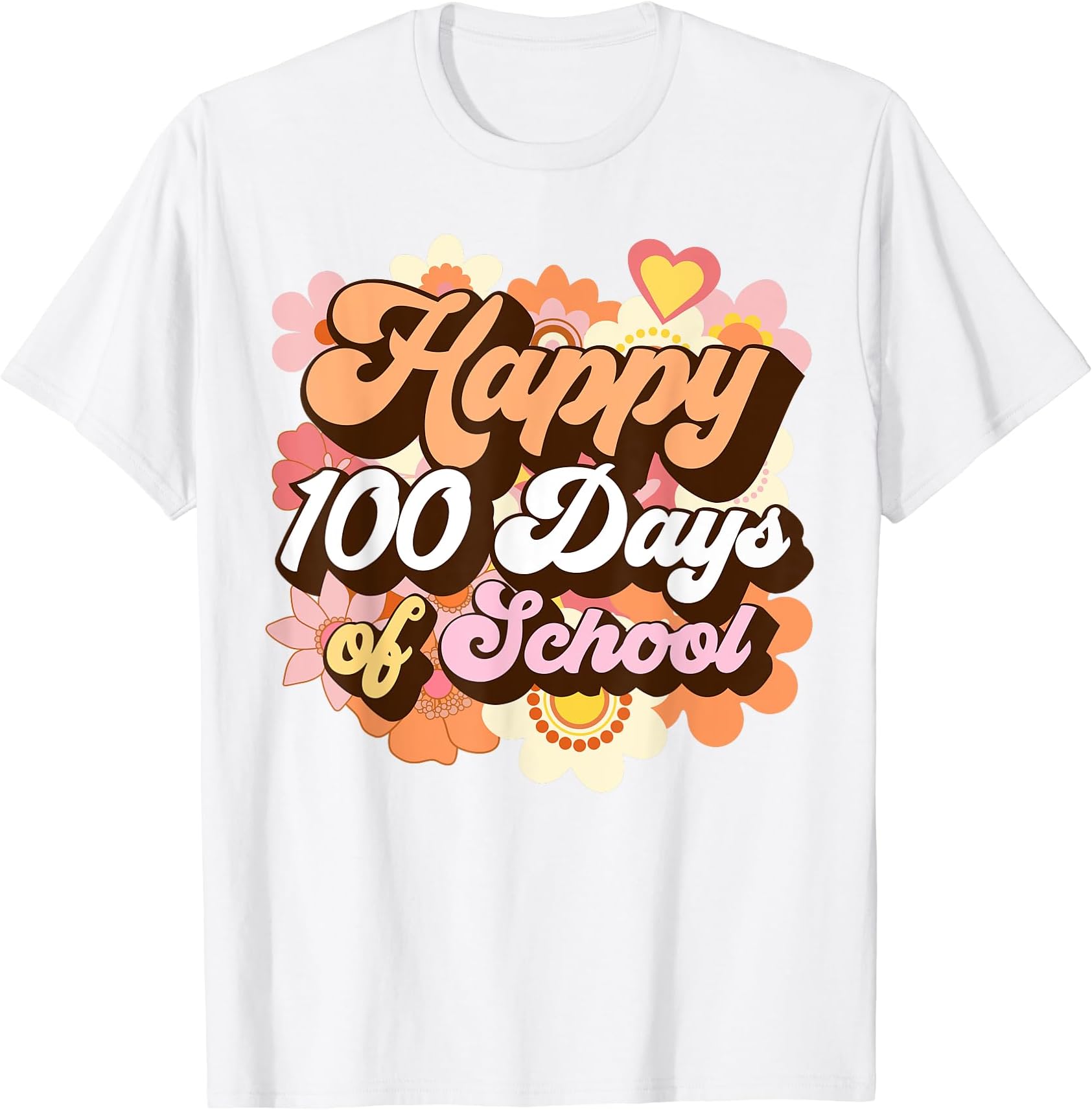Retro 100 Days Of School Teachers Kids Groovy 100Th Day T-Shirt – ENCESTRAL