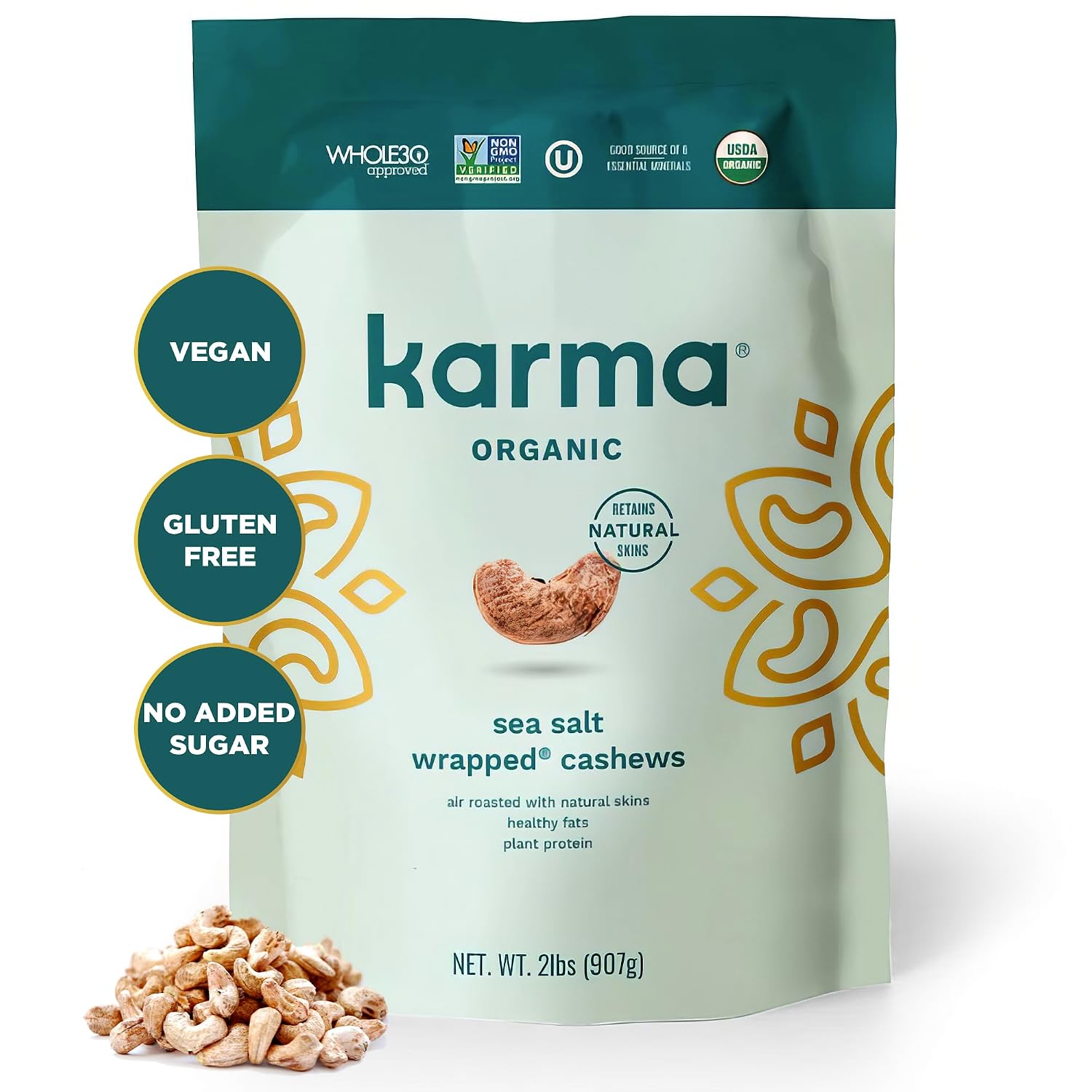 Amazon.com : Organic Cashews by Karma Nuts, Vegan, Gluten Free, Low Net ...