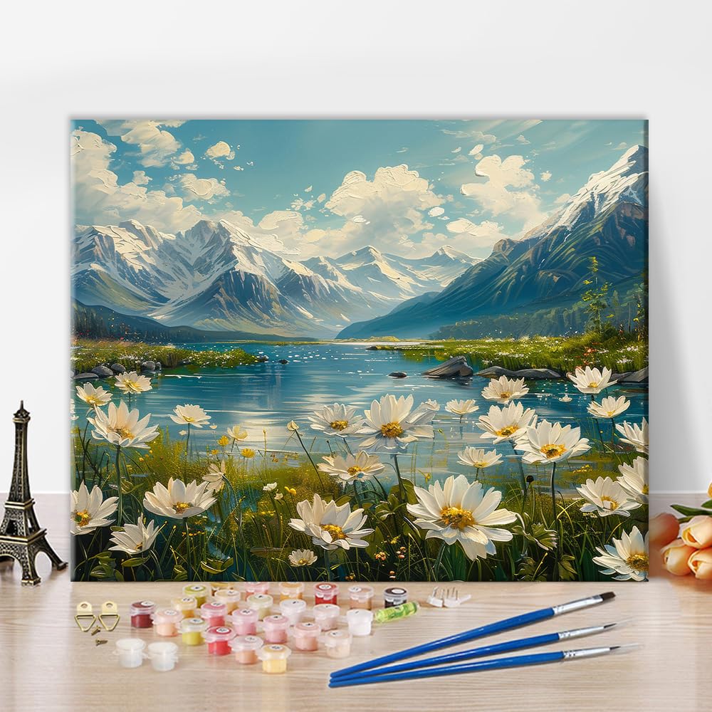 Amazon.com: TUMOVO Landscape Paint by Numbers, Idyllic Mountain ...