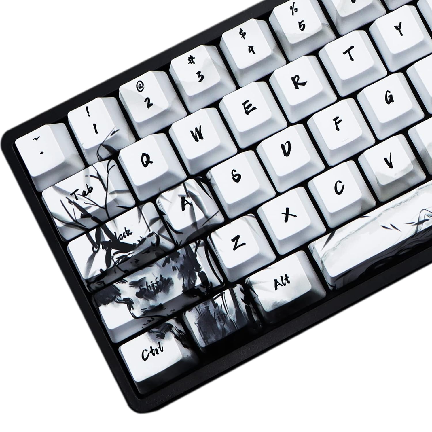 MOLGRIA Keycaps 68 Set Ink Panda for 68 Keys Keyboard, Custom PBT OEM ...