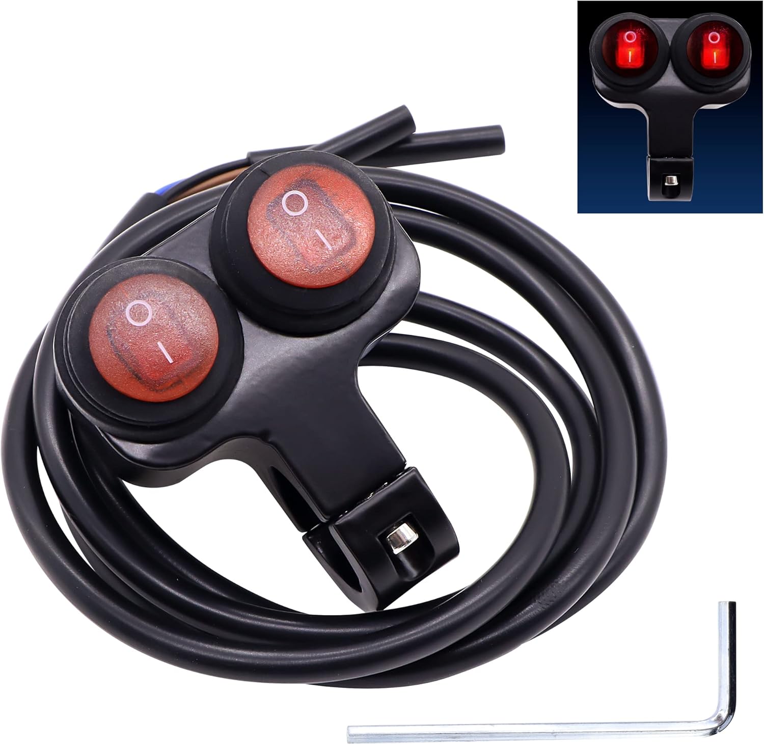 HiSport 7/8″ Waterproof Motorcycle ATV Handlebar Push Button Switch-12v ...