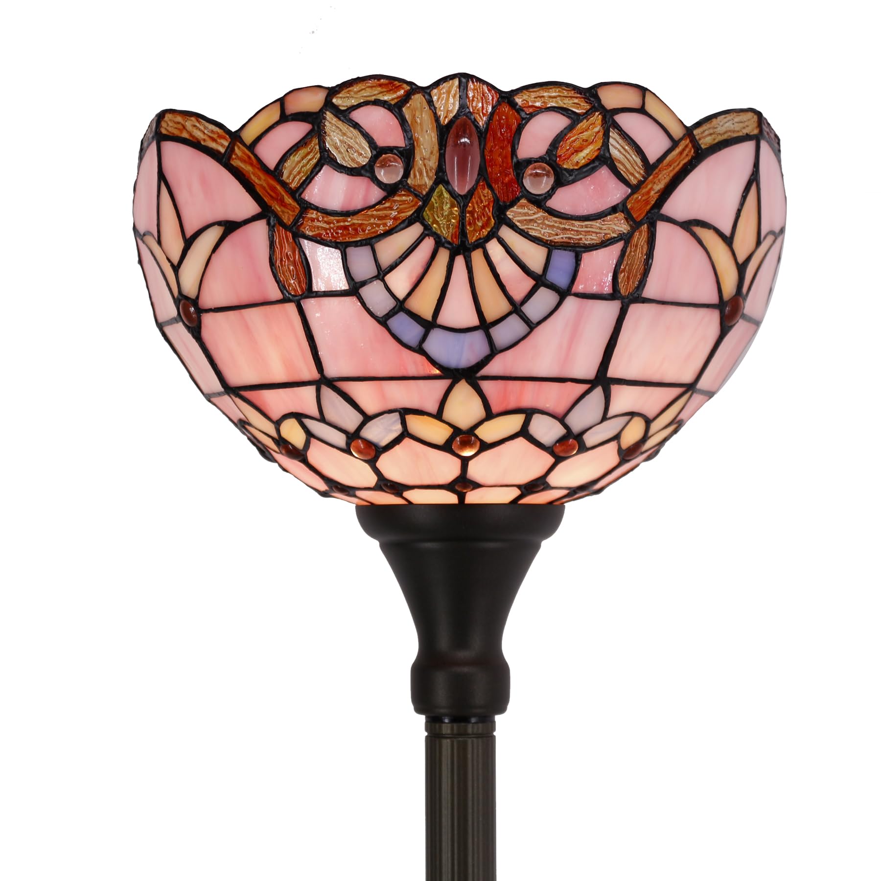 Tiffany Style Torchiere Floor Lamp Amora Lighting AM071FL14 Tiffany