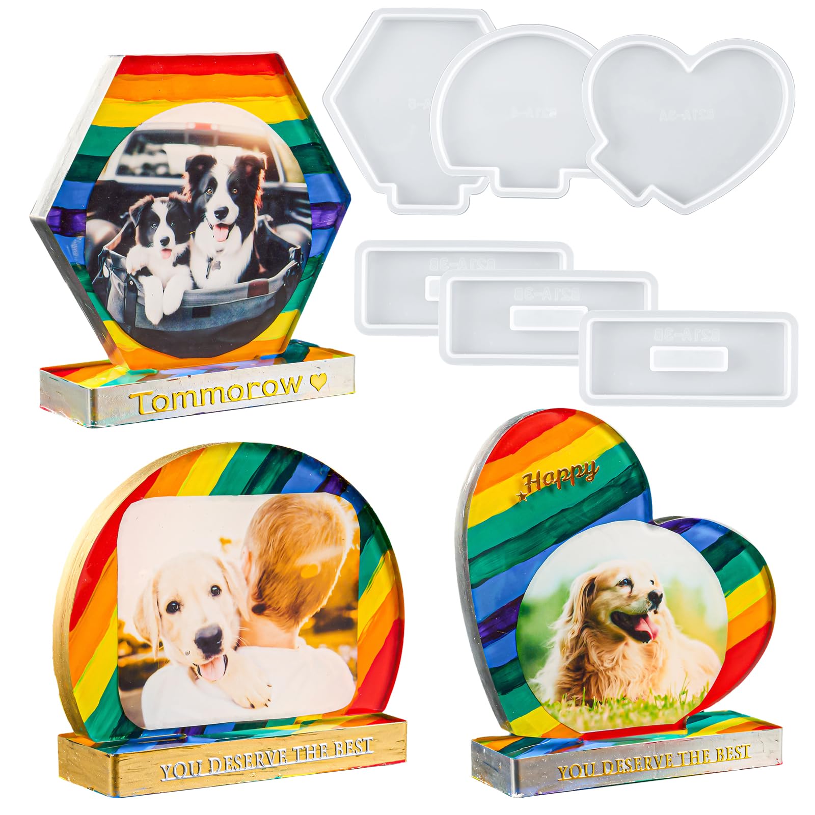 Amazon.com: Photo Frame Resin Mold Mini Pet Memorial Picture Frames ...
